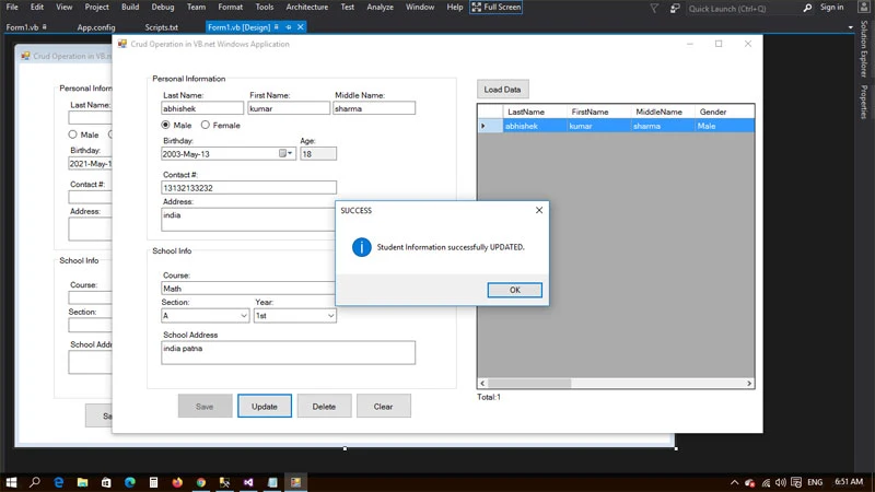 Crud Operation in VB.net Windows Application - Free Source code Download & Tutorials-Trickcode
