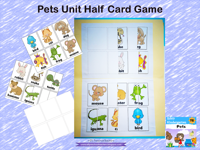 ESL/EFL Preschool Teachers: Pets Unit Games, Printable book and more ...