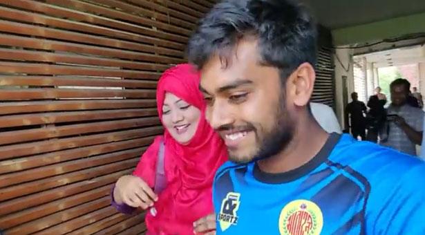 Miraj in Sher-e-Bangla with wife - Techno BD460