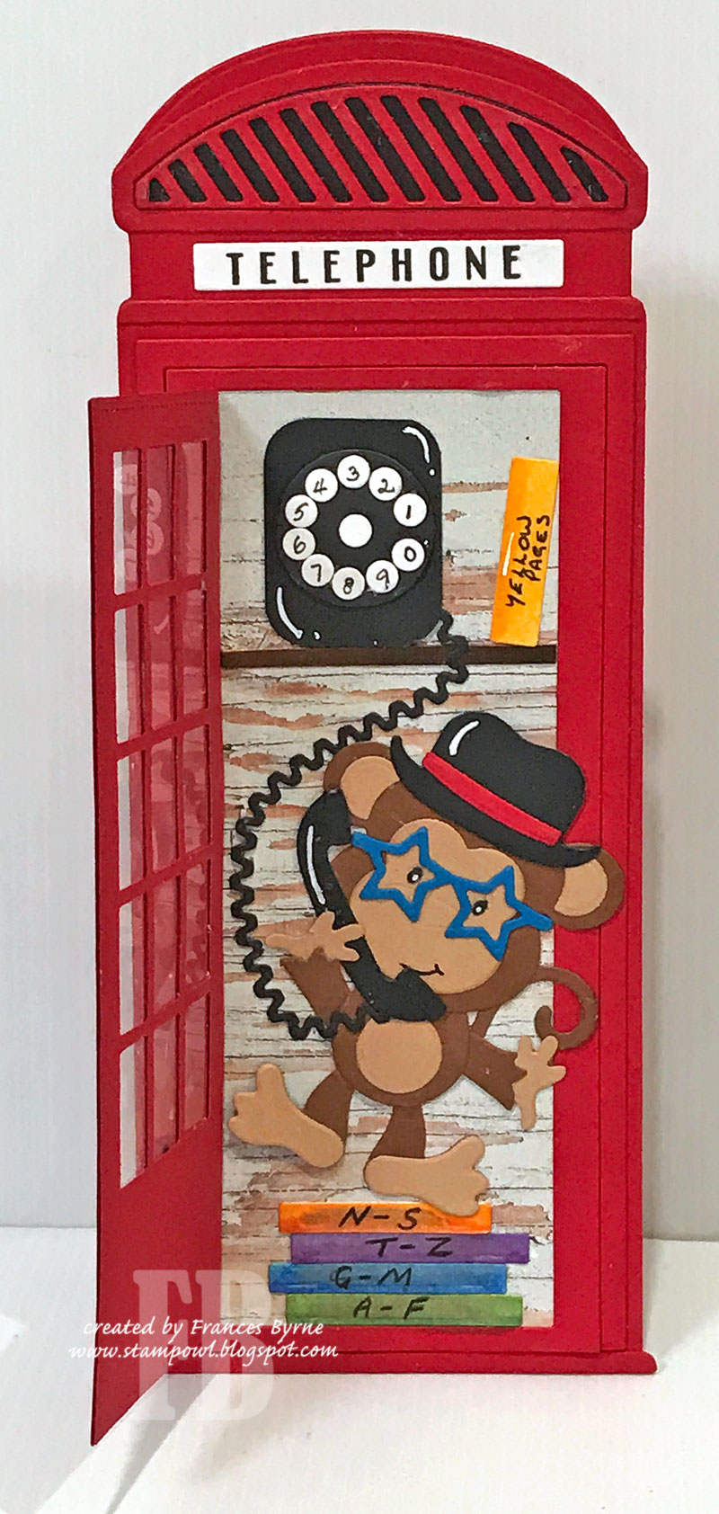 StampOwl's Studio: Phone Booth Slimline Card