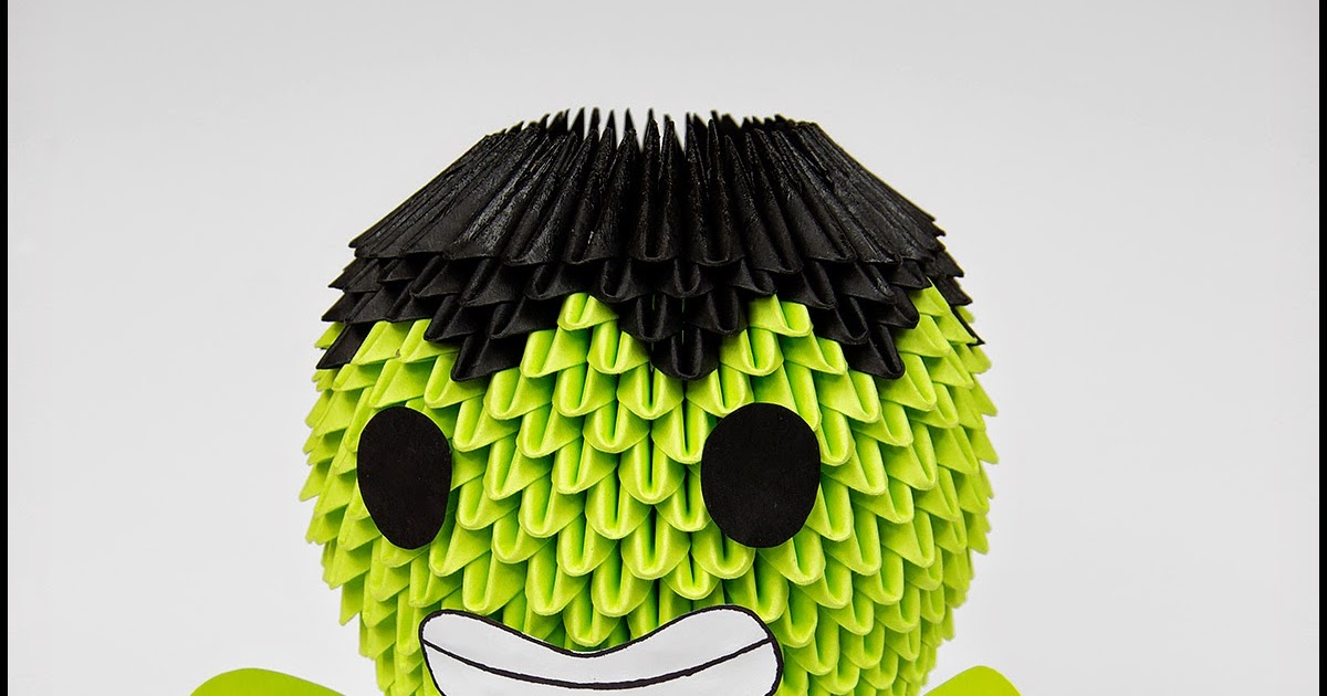 Origami 3d - mikaglo: 64. Hulk - Zielona Bestia z origami / 3d origami Hulk