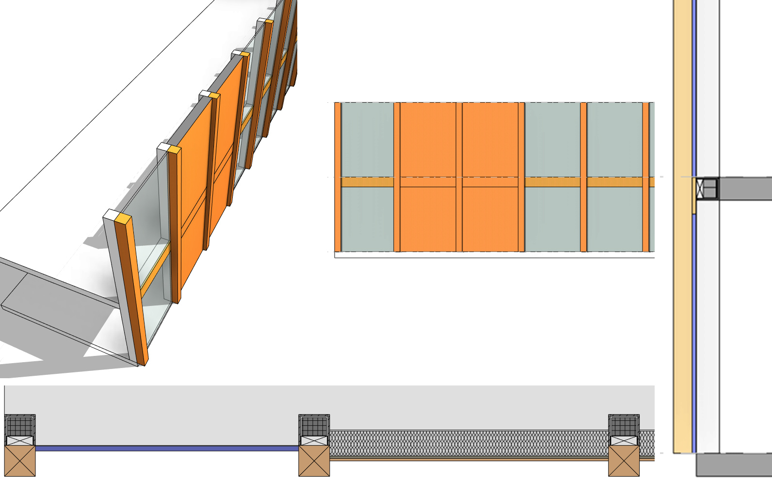 Revit-Mémo: Revit 2020_Mur rideau bois_Meneau Extérieur et Intérieur