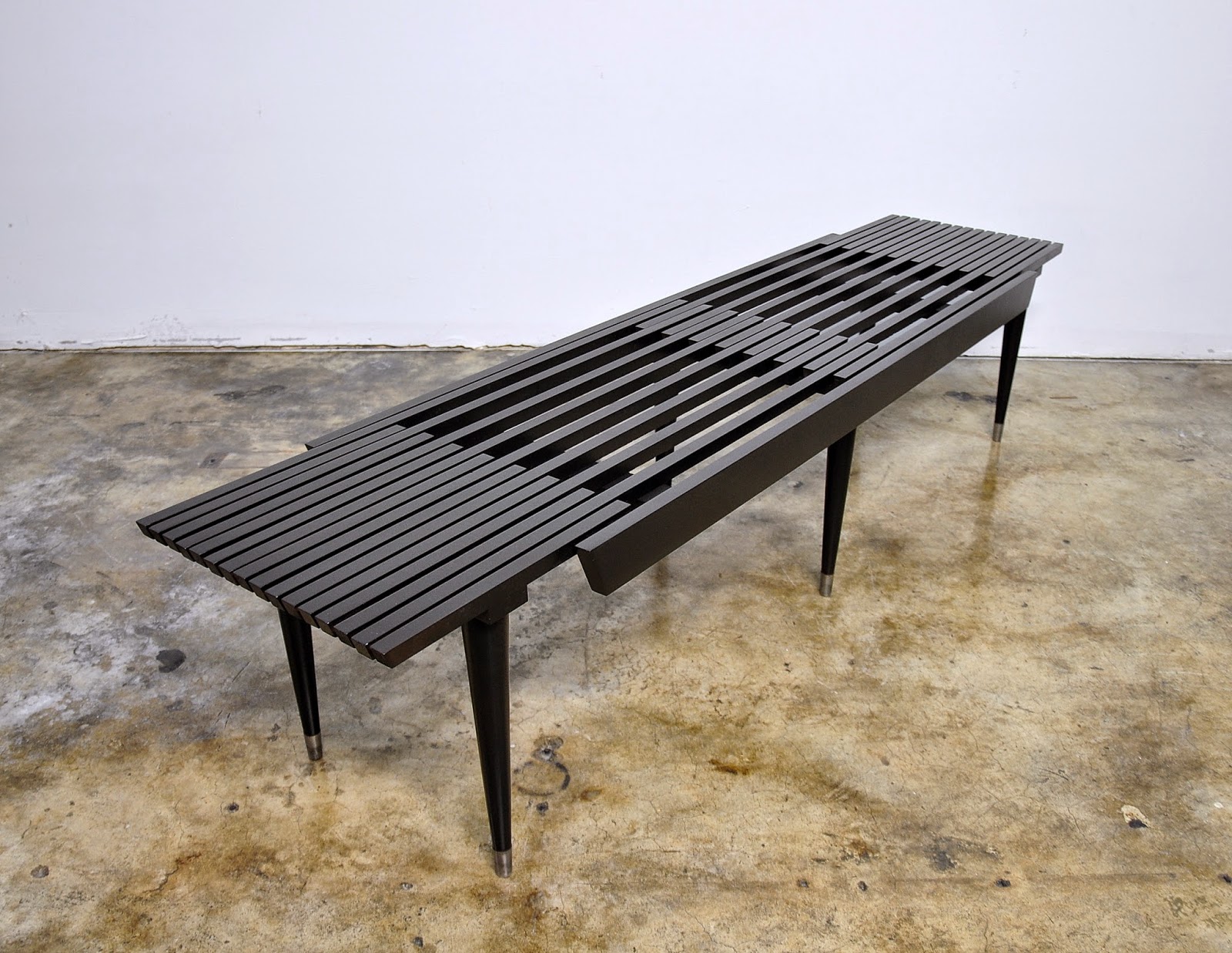 SELECT MODERN: Black Expandable Slat Bench or Coffee Table
