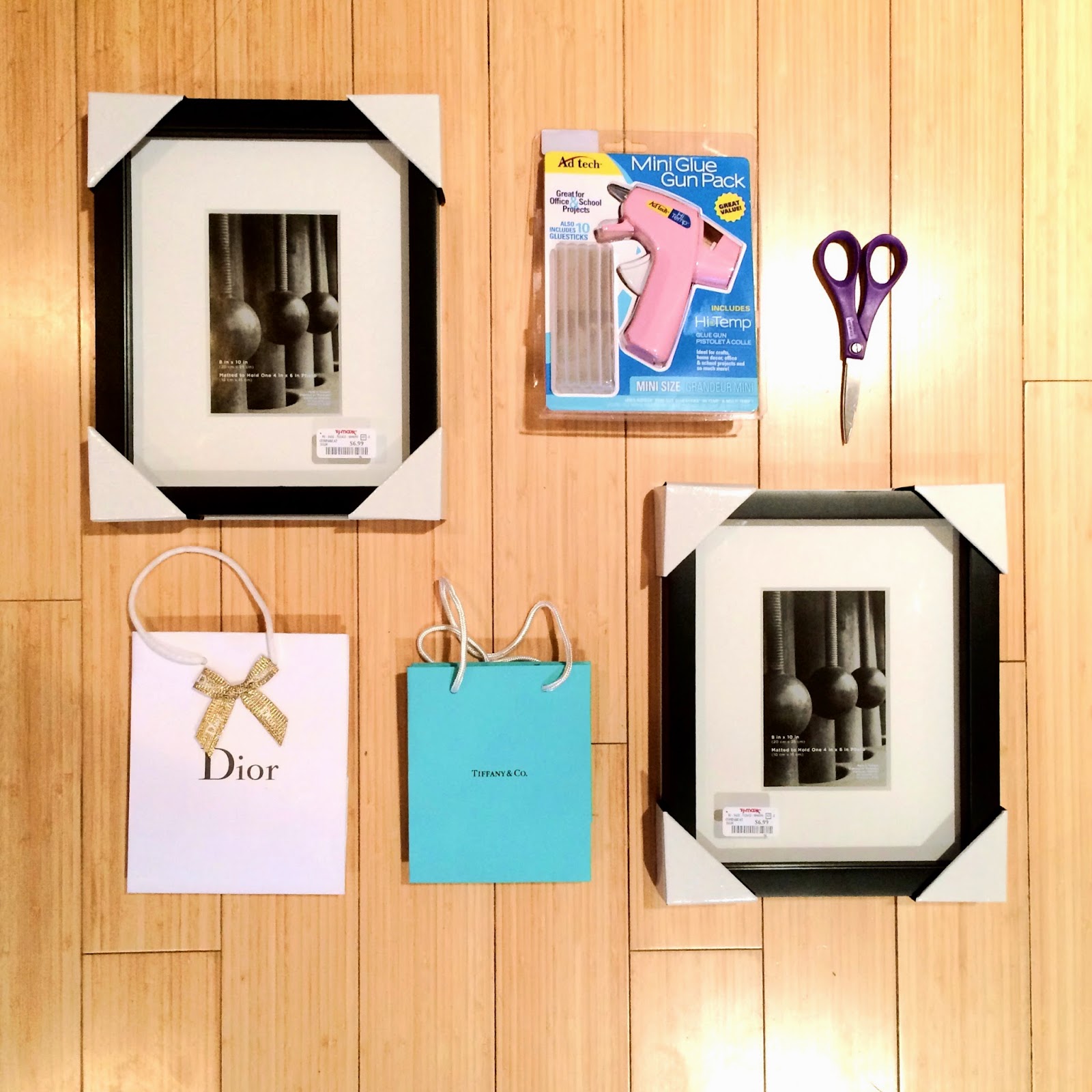 says the princess.: DIY Framed Shopping Bags.