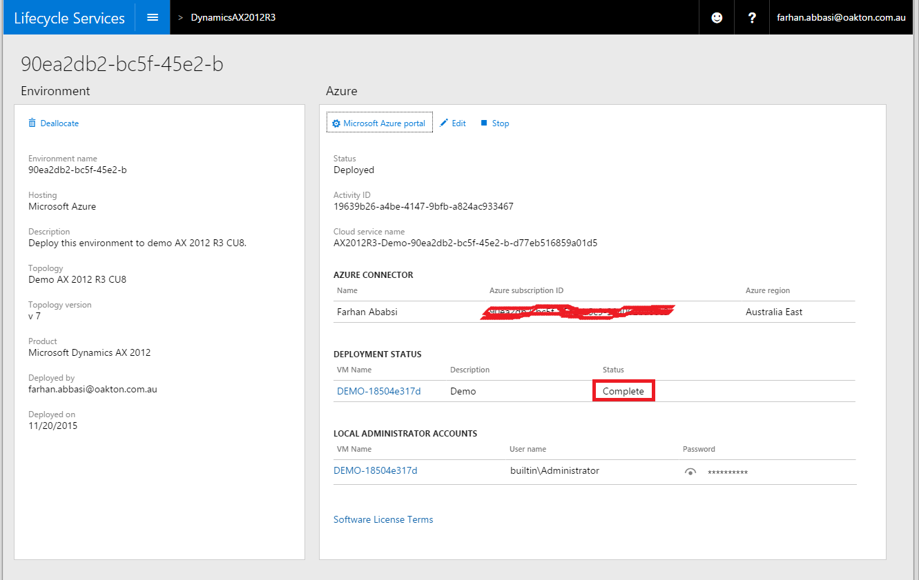 Dynamics AX Cloud: 2016