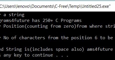 All C Programs: Program to print 'N' Characters from the given Position ...