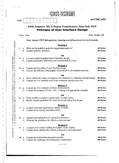 Visvesvaraya Technological University MCA. (CBCS) Fifth Semester 16 ...