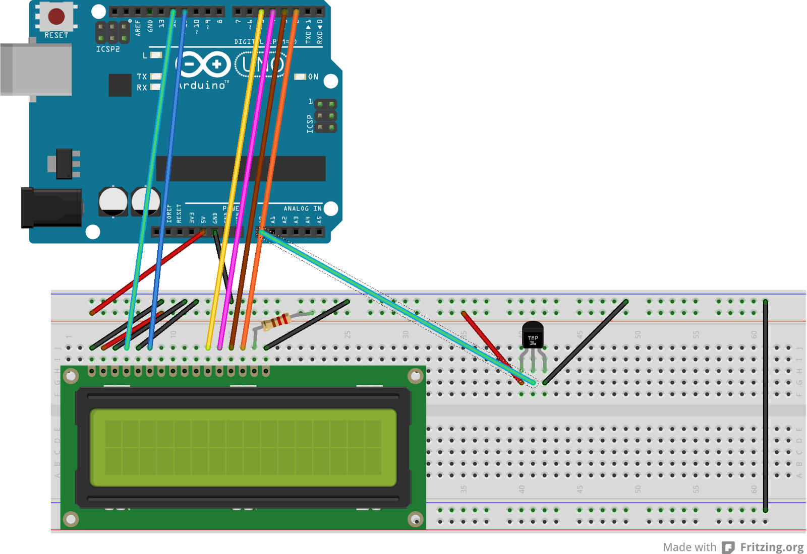 Alessandro Riva Elettronica Termometro Con Arduino Tmp36 E Lcd