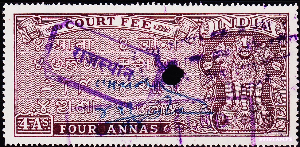 Heritage of India stamps site: India court fee stamps overprinted Rajasthan