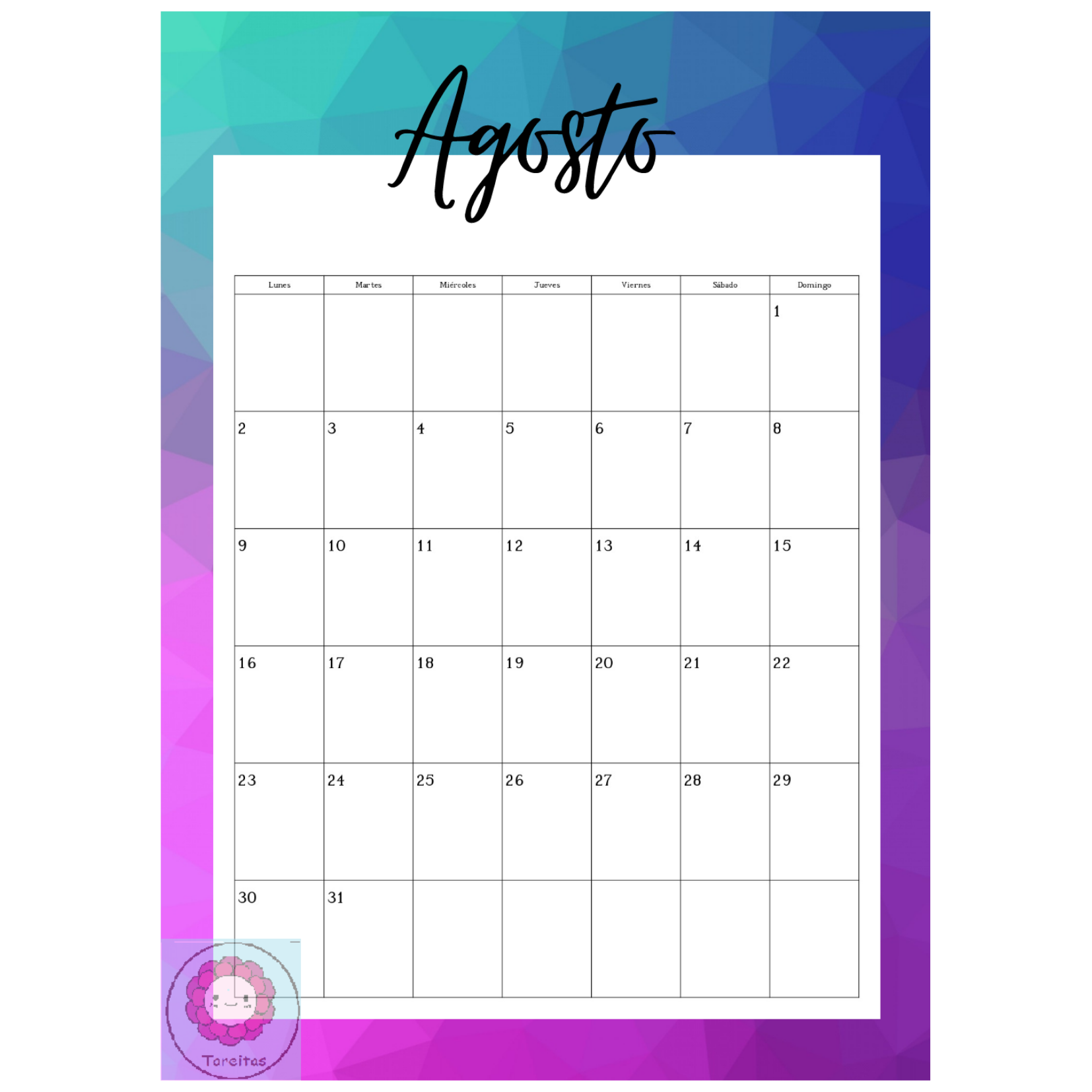 CALENDARIO AGOSTO