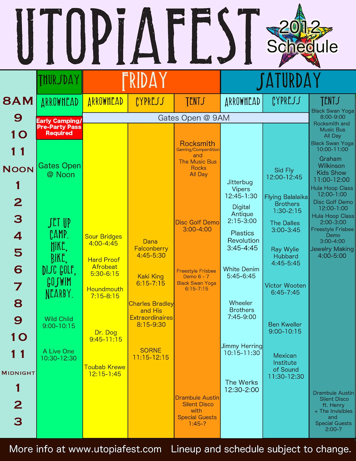 if you're not good live then you're just not good.: UTOPIAFEST Schedule ...