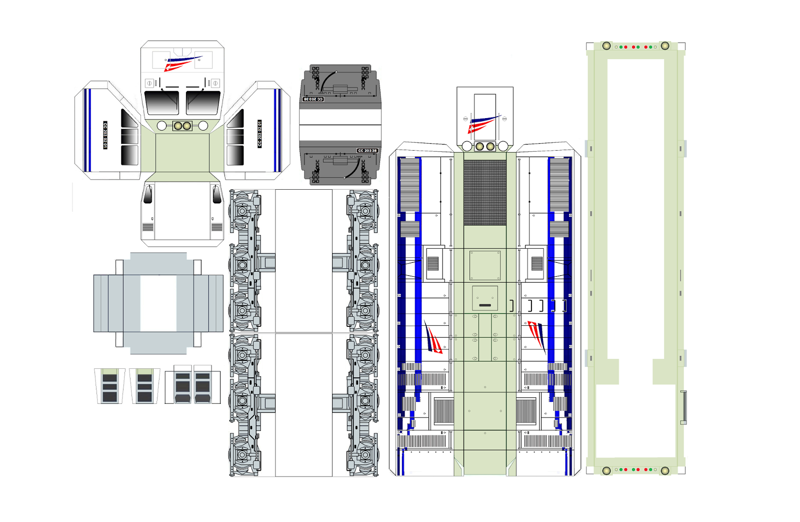 wafykeren's12: pola papercraft kereta api