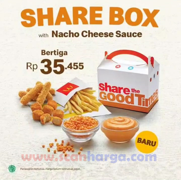 McDonalds Promo Harga Spesial Share Box Bertiga Rp.35.455 - scanharga