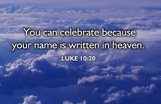 IMMANUEL GOD WITH US: You can celebrate because your name is written in ...