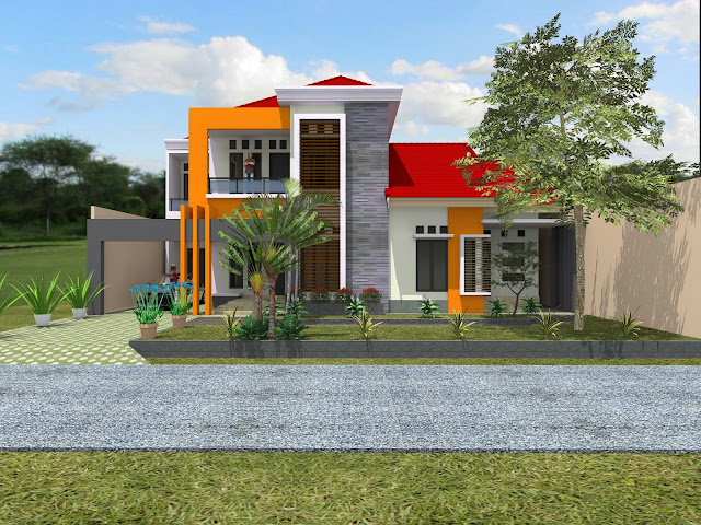 Desain Rumah Hunian Dua lantai - 2mdesain