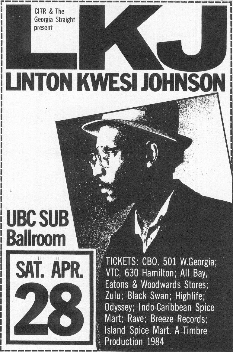 DARK CIRCLE ROOM: Linton Kwesi Johnson- UBC SUB Ballroom, Vancouver, BC ...