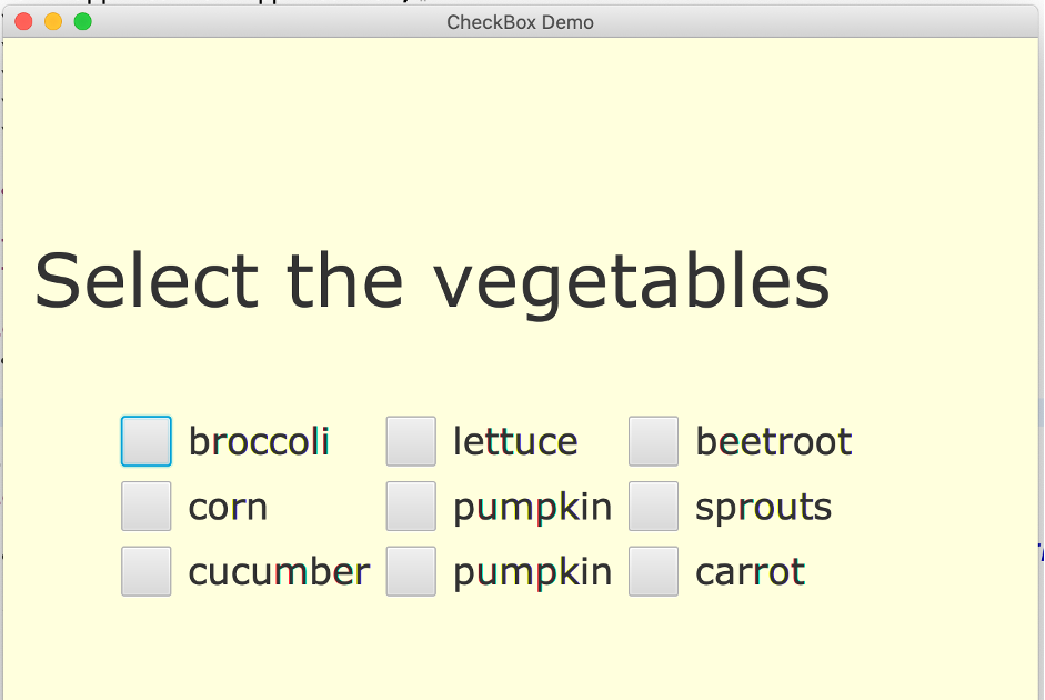 Programming For Beginners JavaFX CheckBox Programming For Beginners JavaFX CheckBox