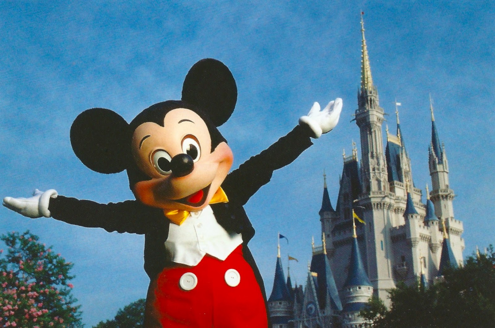 My Favorite Disney Postcards: Mickey Mouse by Cinderella Castle