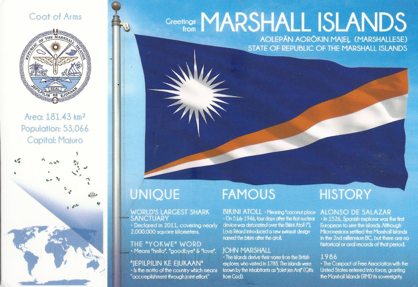 A Journey of Postcards: Flags of the World | Marshall islands