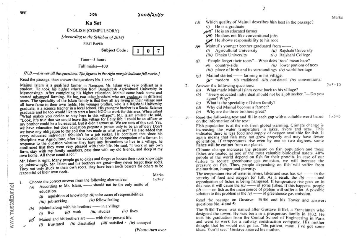 Comparative Analysis of SSC Question Papers with the National ...