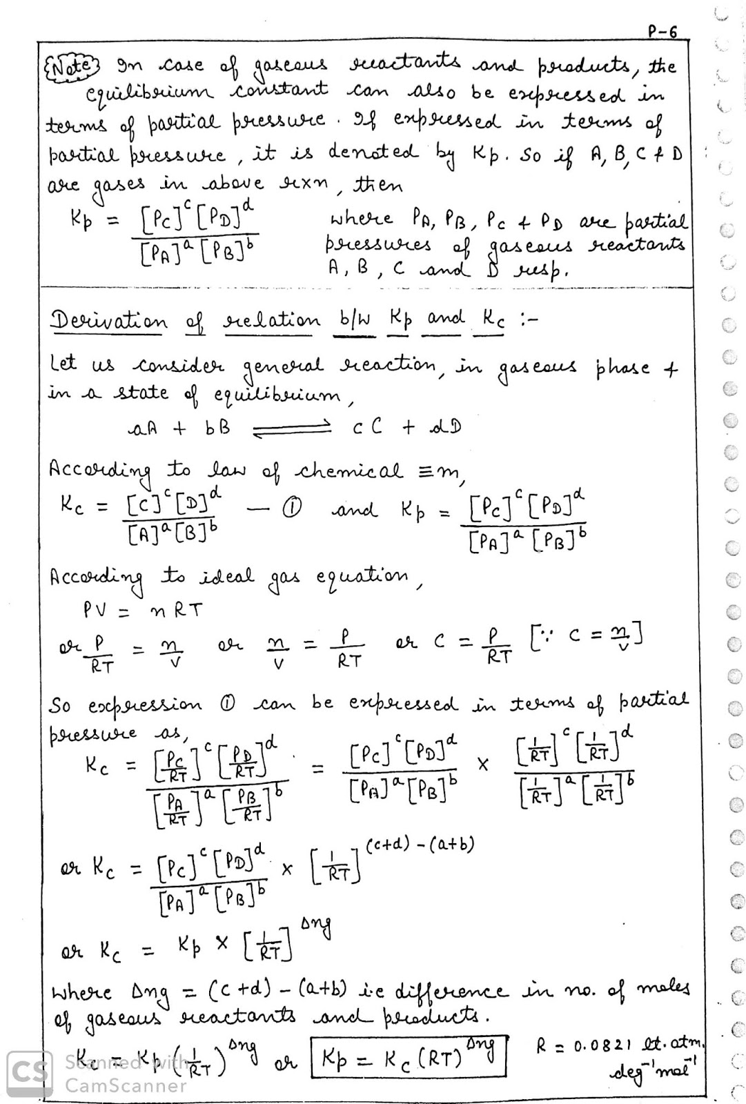 Equilibrium Handwritten Notes for 11th Chemistry