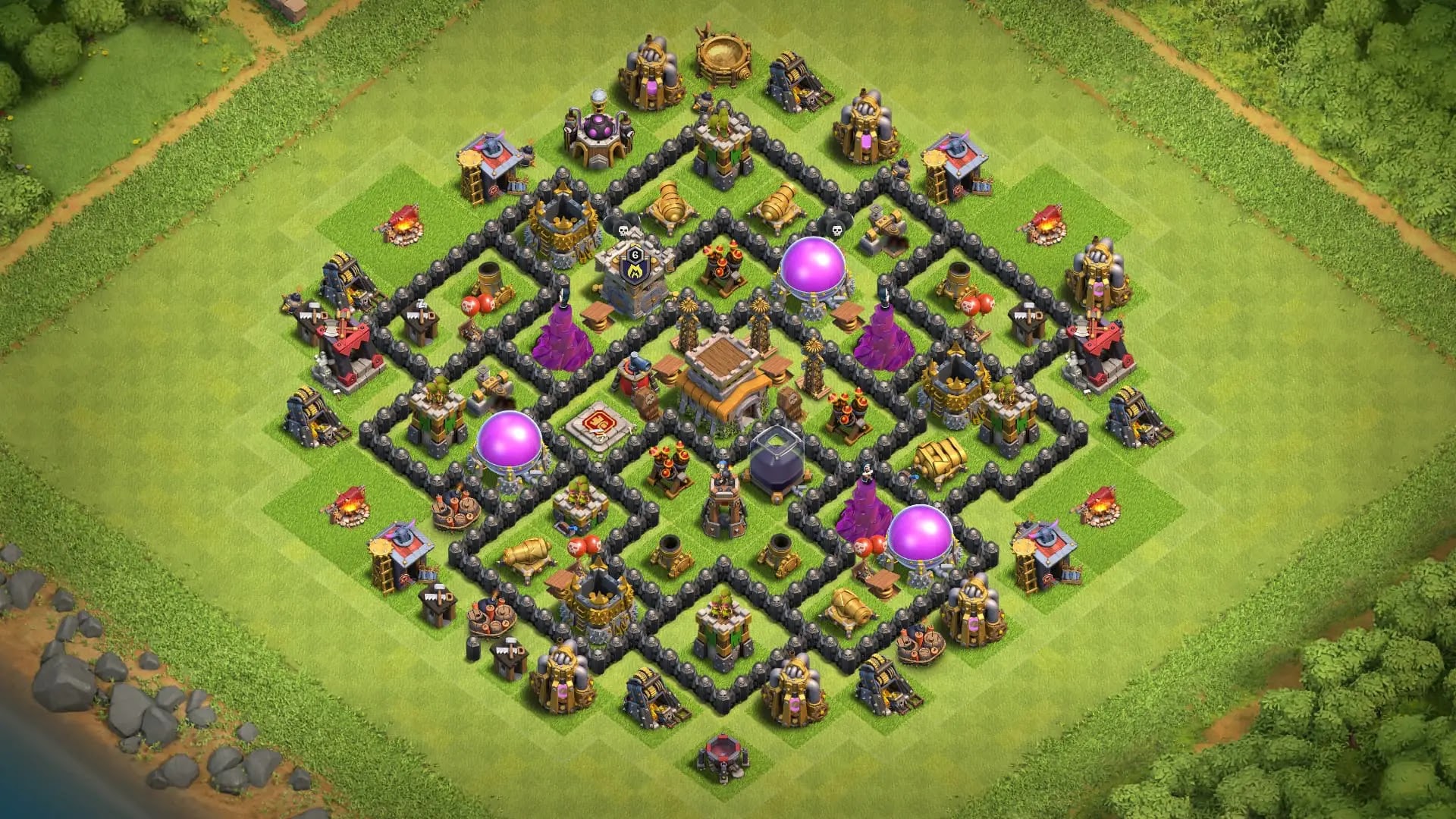 TH8 Hybrid Base Layout with a Copy link - Base of Clans