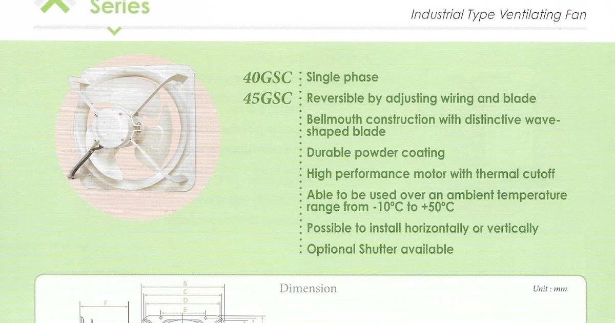 MaximaxSystems.com: KDK 40GSC / 45GSC INDUSTRIAL TYPE VENTILATING FAN ...