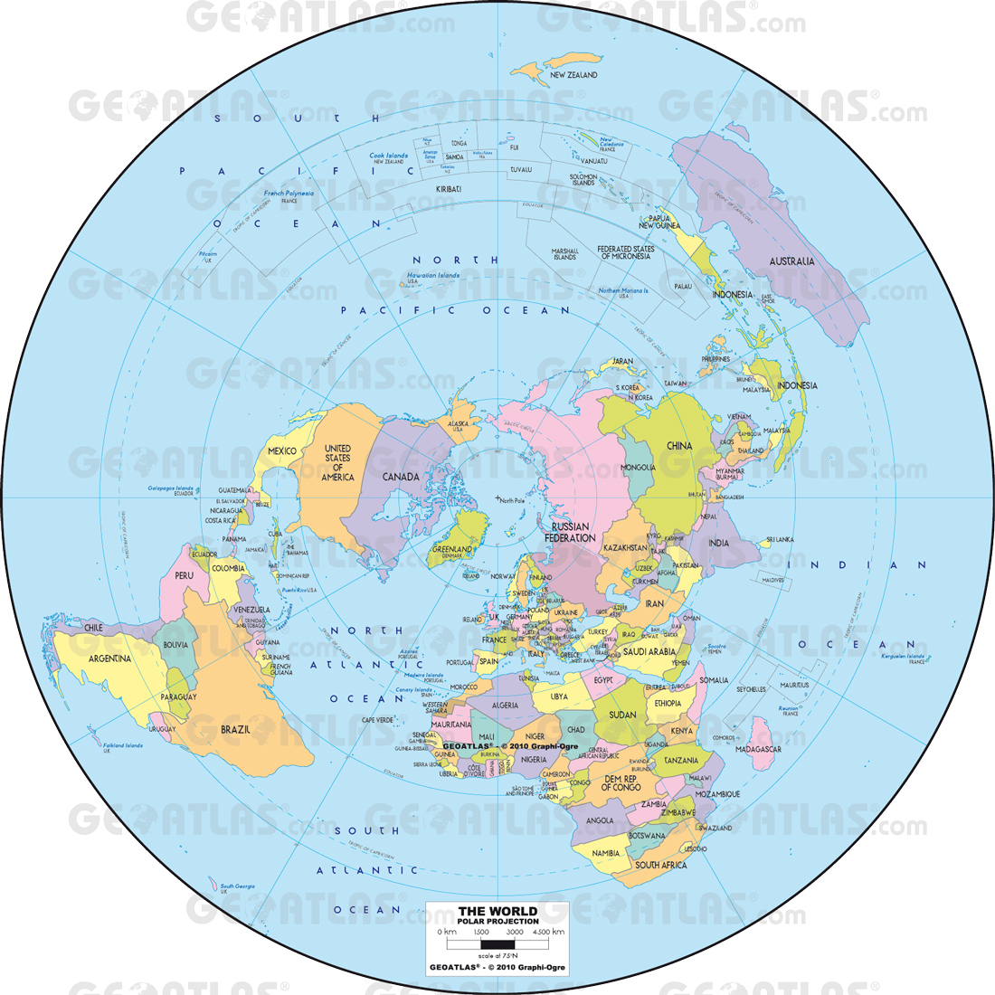 Peta bumi datar resolusi tinggi