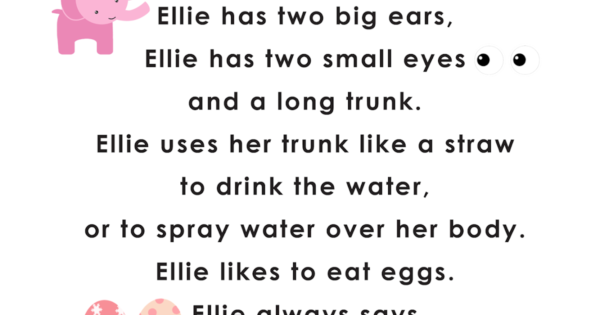 Ellie the Elephant Letter - E - Alphabet Stories