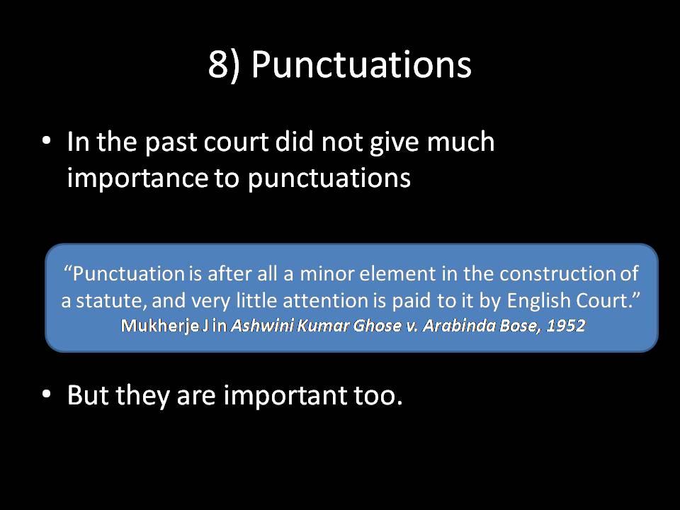 Interpretation of statutes - internal aids