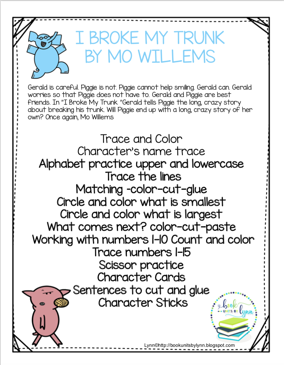 I BROKE MY TRUNK! BOOK UNIT ~ Book Units by Lynn