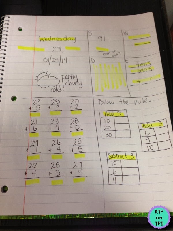 Keep Teaching and Planning!: Bright Ideas Blog Hop- Math Journals!