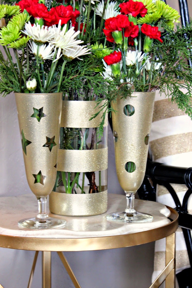 DIY SCALLOPED GOLD LEAF VASE | Dimples and Tangles