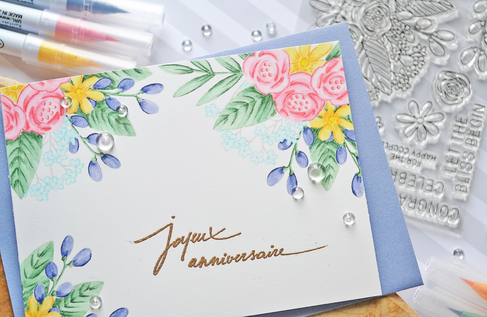 Blue Marine Craft: Simon Says Stamp - Spring Flowers - No Line Coloring