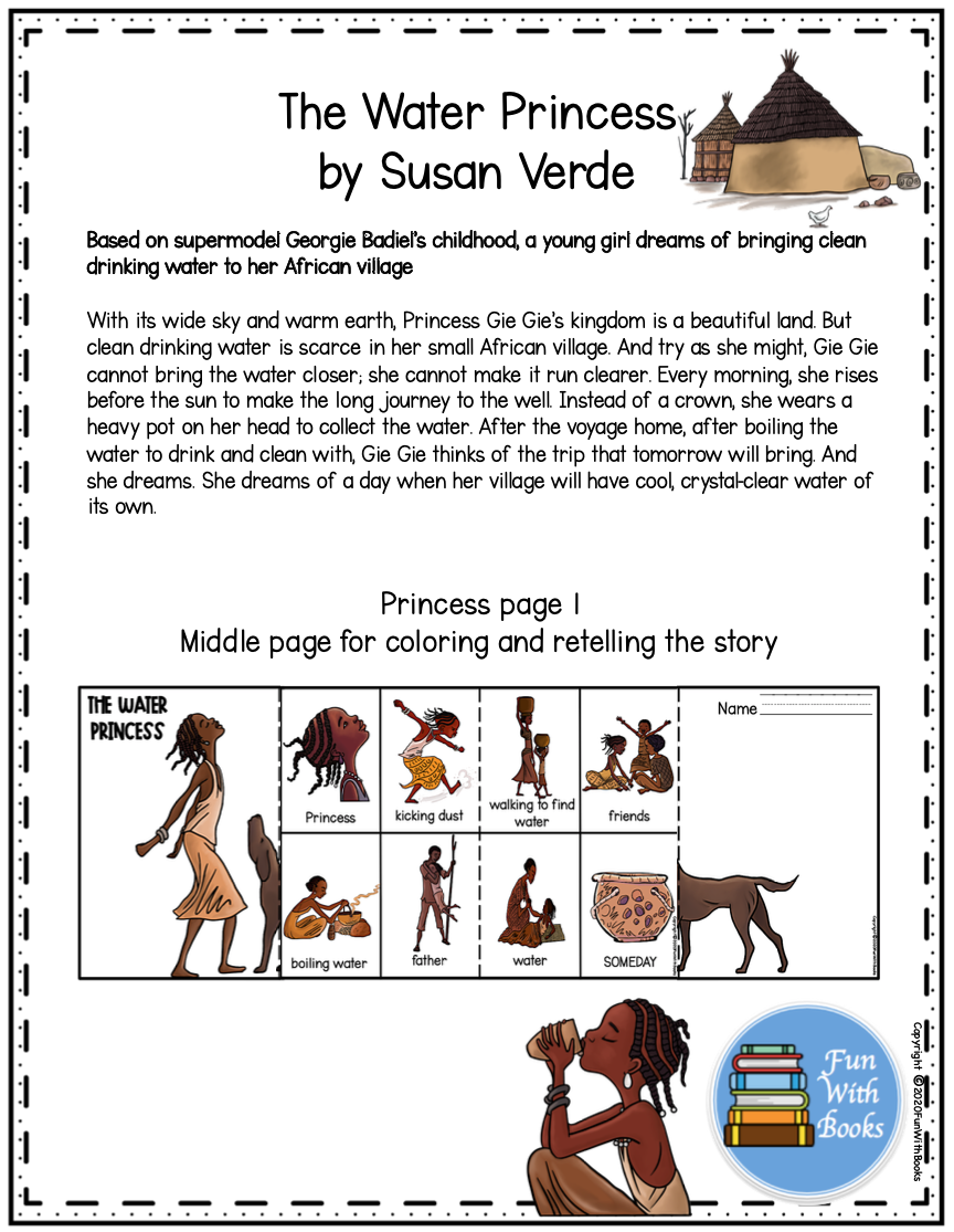 THE WATER PRINCESS BOOK CRAFT AND STUDENT PUPPET STICKS ~ Book Units by ...