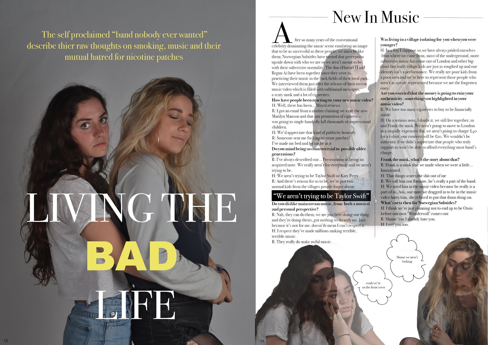 A-Level Media Studies: Component three: examples of student magazines