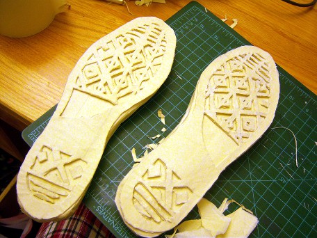 Brianna's Design II Blog: Masking Tape Shoes Part II: Progress
