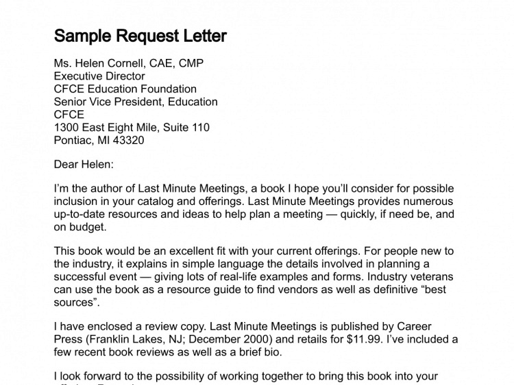 Letter Request Format - Formal Letter