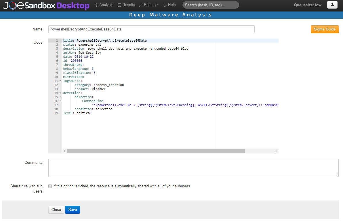 Deep Malware Analysis - Joe Sandbox + SIGMA
