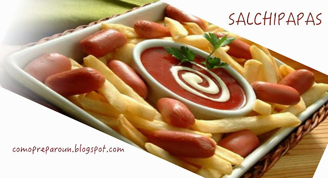 COMO PREPARO UNA SALCHIPAPAS - Receta : RECETAS DE COMIDA DEL PERÚ Y MAS