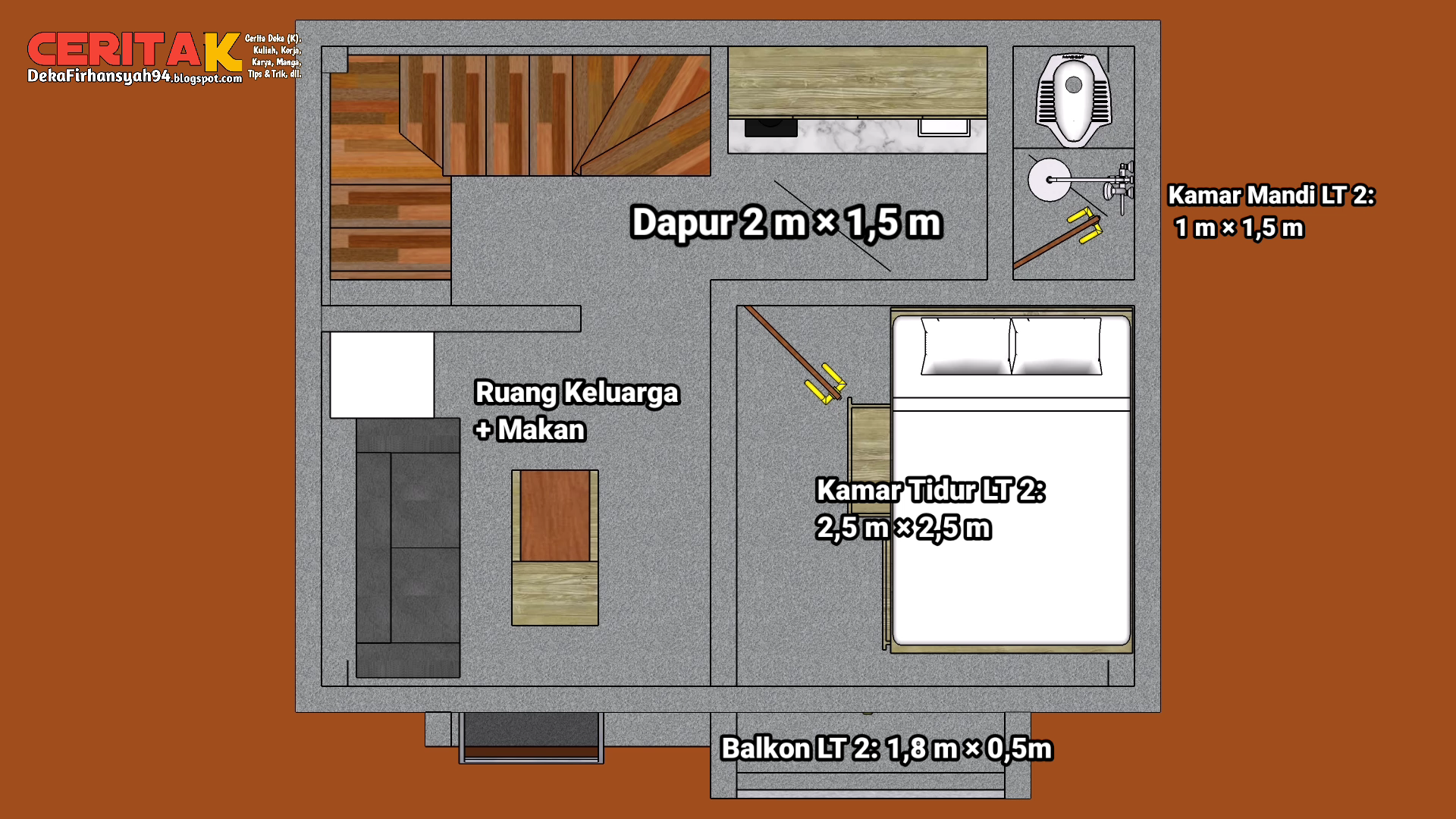 Desain Rumah 5x4 Meter, 3 Lantai, 3 Kamar Tidur, 3 Kamar Mandi ...