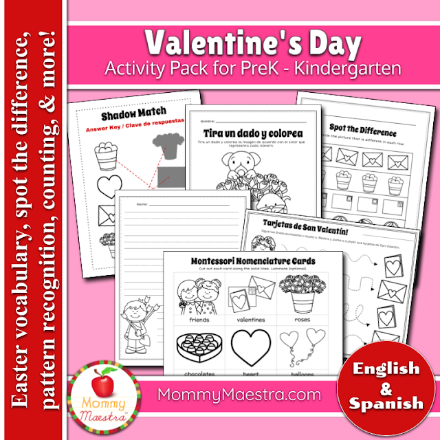 Mommy Maestra: Bilingual Valentine's Day Activity Pack for PreK ...