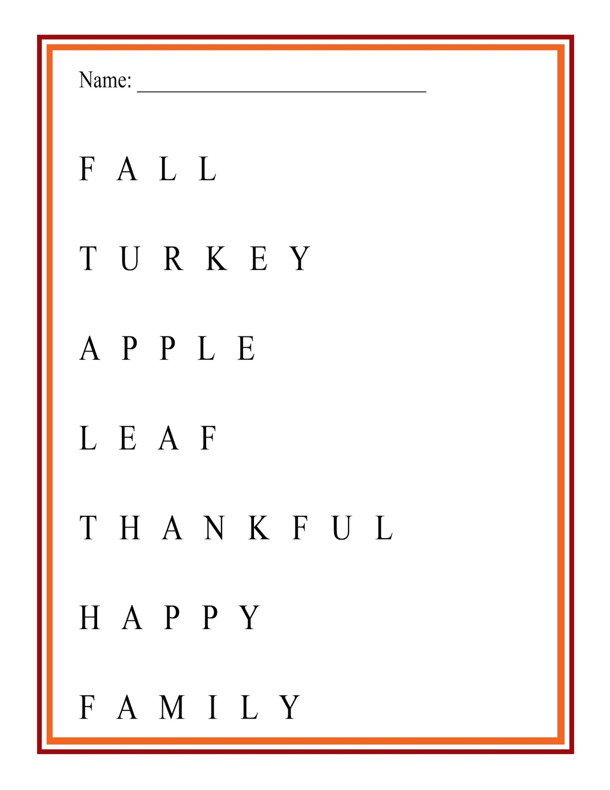 Fall Word Matching Game (kids activity) #alphabits #sponsored | Simply ...