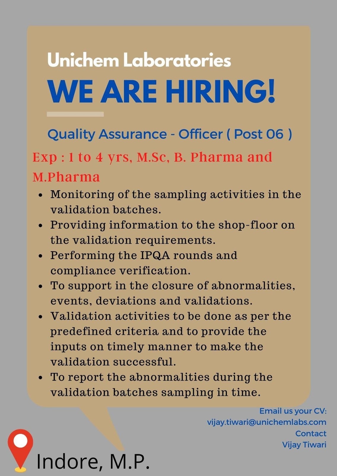 Urgent Openings For Quality Assurance Officer Unichem Laboratories urgent-openings-for-quality-assurance-officer-unichem-laboratories