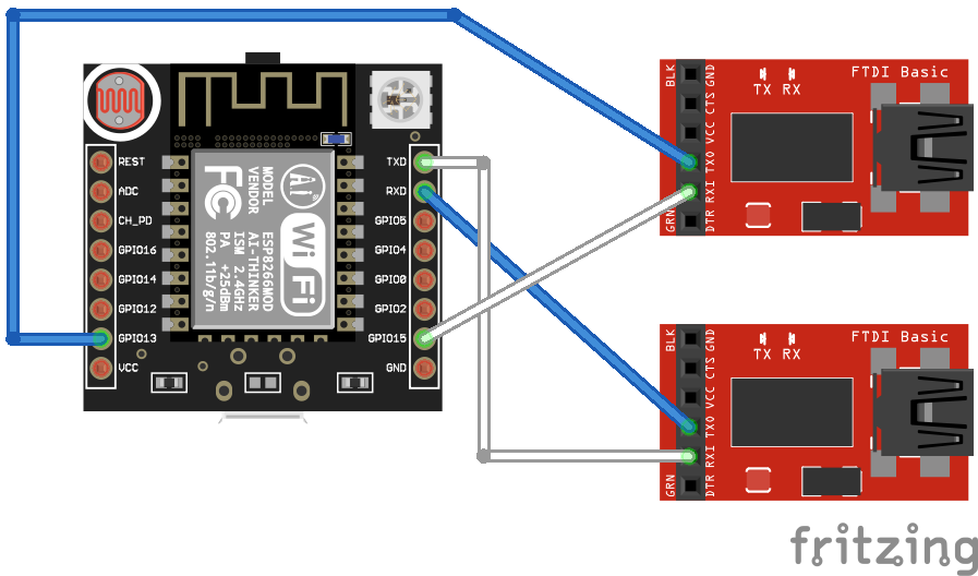 ESP8266 마이크로컨트롤러에서 UART0과 UART2 동시 사용하기
