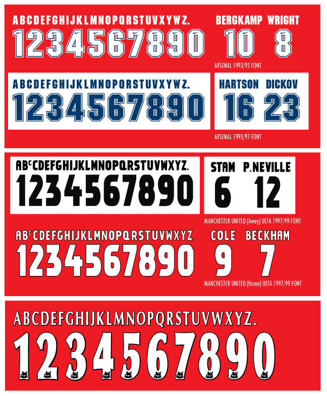 Football teams shirt and kits fan: Retro series