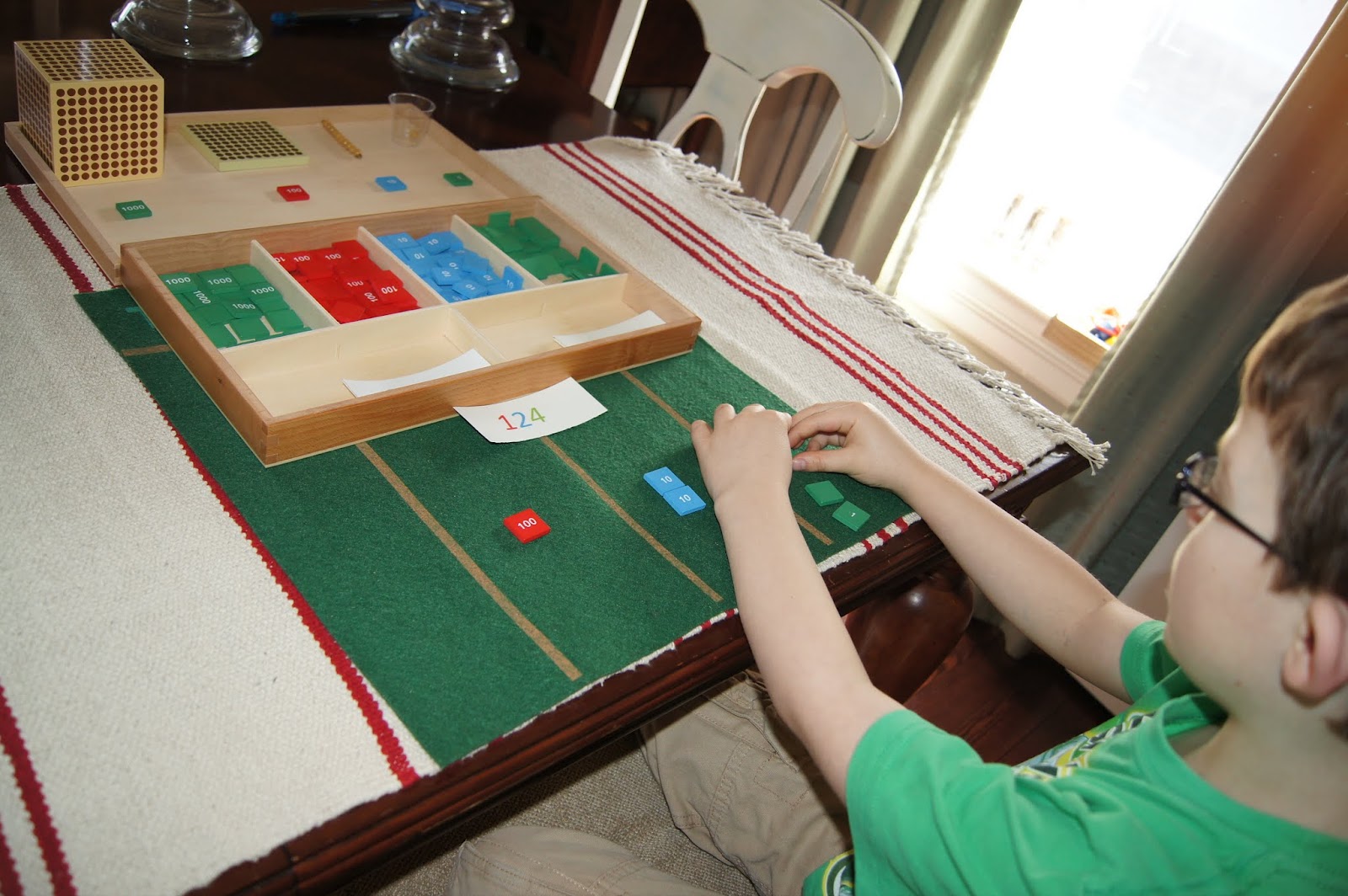 Montessori Stamp Game, Montessori Math At Home - "Making Montessori Ours"