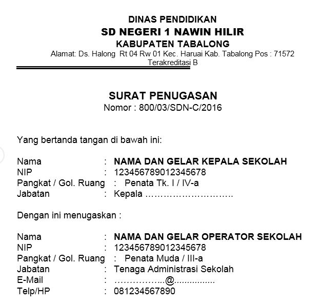 Contoh SK Operator Penugasan Verval PTK Dan NUPTK SDM PDSPK - Berbagi ...