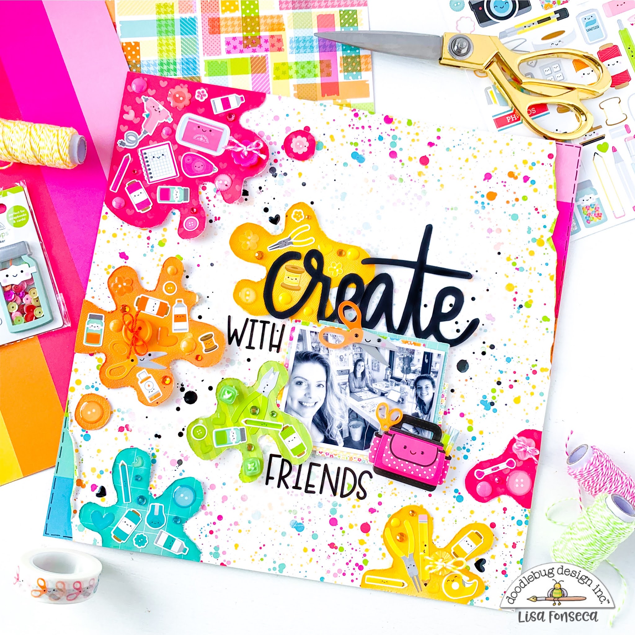Doodlebug Design Inc Blog: CUTE & CRAFTY CREATE WITH FRIENDS LAYOUT ...