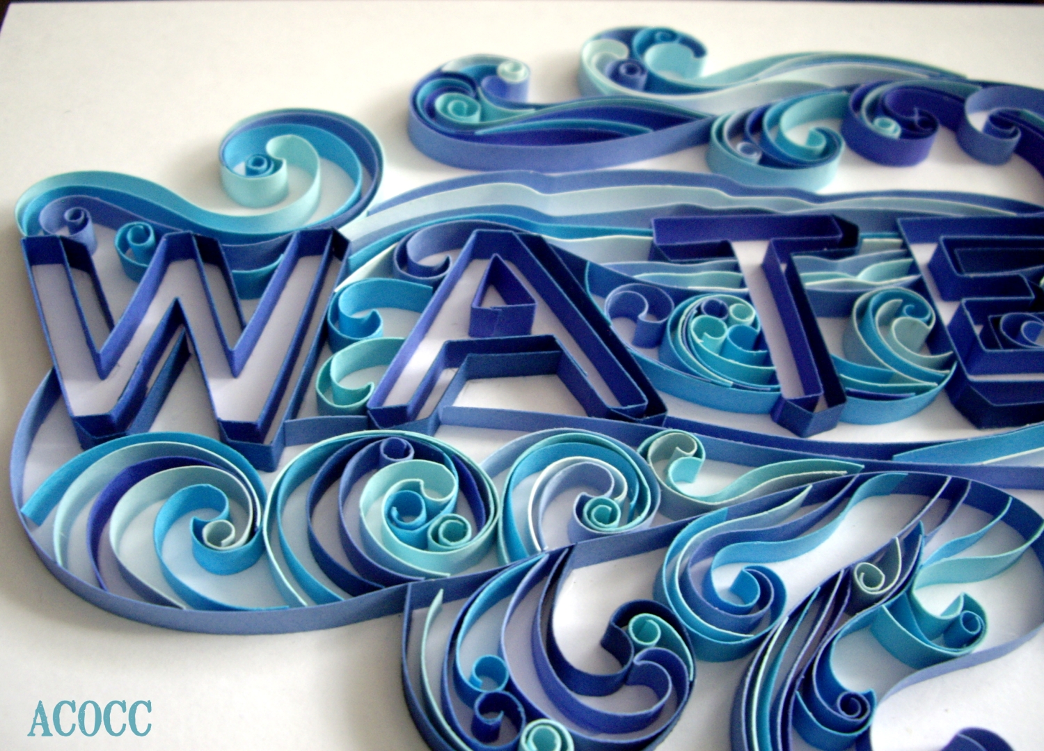 A Can of Crafty Curiosities: Paper out on the sea... "Water" quilling